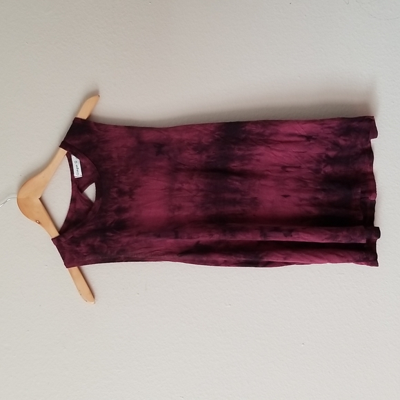Ginger G | Tops | Ginger G Tie Dye Acid Wash Burgundy Open Back Tank ...